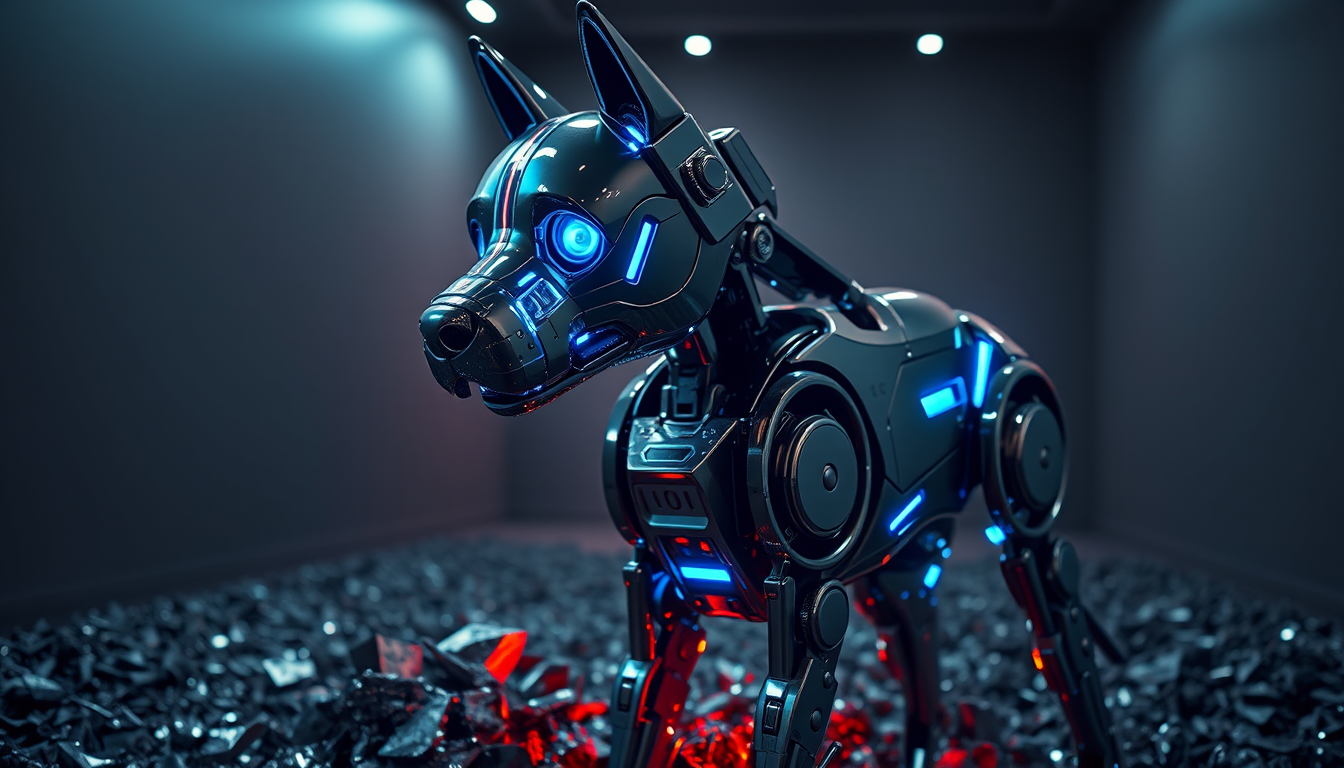 Beeple wystawia robotyczne psy-celebryci na Basel.